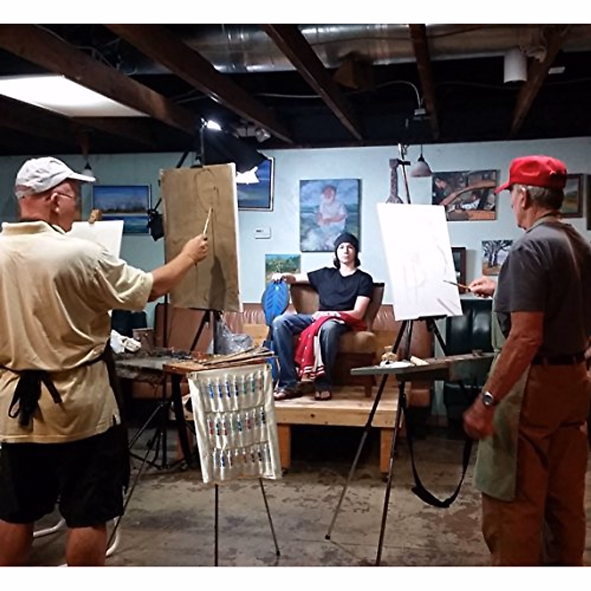 Daveliou Paint Organizer with 24 Slots, Roll Up and Tie Closed for Storage or Travel, Premium Canvas Paint Organizers and Storage for 0.41 fl oz (12mL) Oil and Acrylic Paint Tubes