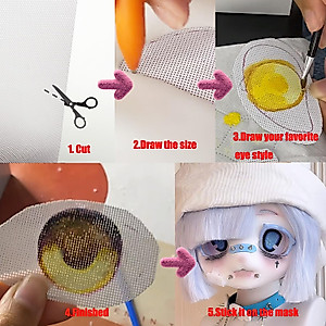 BOYYOEE 10PCS Fursuit Eye Mesh to Paint,11.8x7.87inch White Blank PVC Eye Mesh for Therian Mask 0.26mm Thick Waterproof Printable Mesh for Furries Cosplay,Sculptures, Props, Fursuits, Craft Making