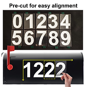 2 inch Mailbox Numbers for Outside, 50 PCS Reflective Number Stickers with Sticky Tab for Easy Backing Separation, Pre-cut for Effortless Align, Strong Self Adhesive Vinyl Address Numbers