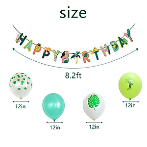 ADLKGG Hawaiian Birthday Party Decorations for Kids, Tropical Birds Parrot Toucan Honeycomb Paper Cutouts, Luau Happy Birthday Banner Palm Leaves Hibiscus Flowers Balloons for Summer Aloha Party