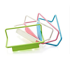 Modern Kitchen Over Cabinet Plastic Towel Rack, Hang on Inside or Outside of Doors, Storage and Organization for Hand and Dish Towels, Rag(White)