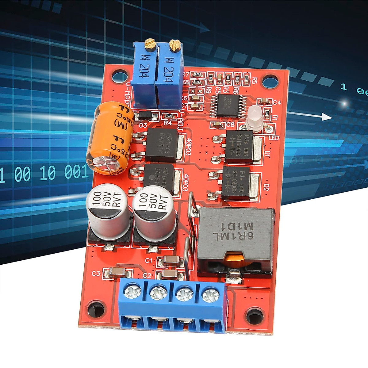 MPPT Solar Panel Controller Module, Solar Charger Module with Reverse Connection Low Power Consumption Battery Charger Module for Lithium Battery, High Power LED