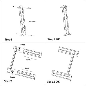 Naweisz 19 Inches Rack Mount Adjustable DIN-Rail Bracket 2U Height Used for Media Converter, Ethernet Switch, Industrial PoE Switch,Power Supplies Server Racks and Cabinet (Black)