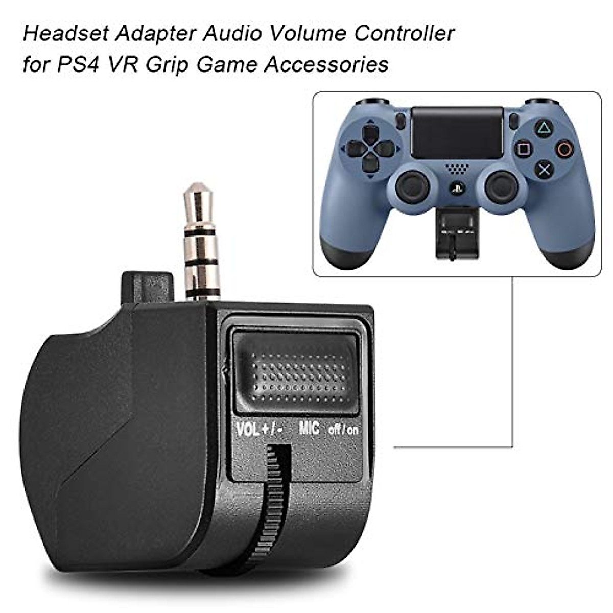 Jopwkuin Volume Controller, Adapter Adjustable Volume 3.5 Mm Plug for VR Grip Game Accessories for Indoor