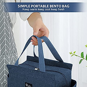 deetik Insulated Reusable Grocery Bag delivery bag,small size,for camping traving keep food warm or cool. (blue.2pack)