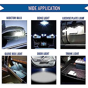 ZKFAR Pack-2 42mm LED Bulbs Extremely Bright, 3014 Chipsets 400LM for LED Interior Dome Map Door Lights Bulbs (White)