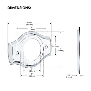 Renovation Shower Cover Plate for 2-Handle or 3-Handle to 1-Handle Shower Updates, Chrome