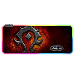 Horde RGB Soft Gaming Mouse Pad Large Oversized Glowing Led Extended Mousepad Non-Slip Rubber Base Computer Keyboard Pad Mat 31.5X 11.8in