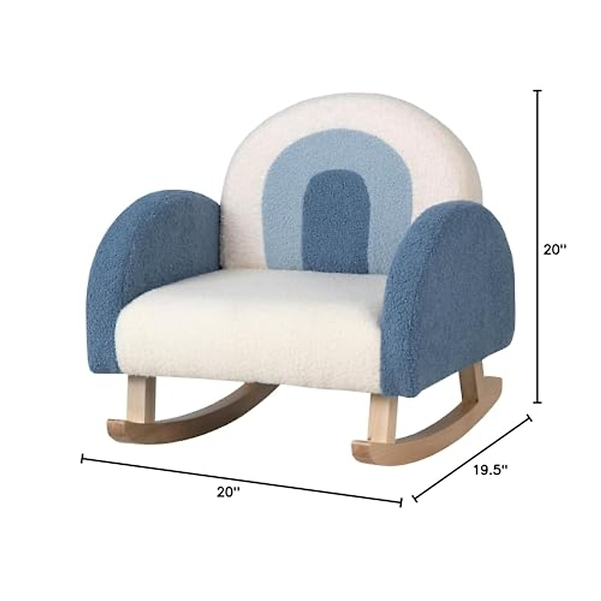 HOMGX Kids Rocking Chair, Toddler Couch with Solid Wood Base & Non-Slip Pads, Kids Rocking Sofa with Plush Fabric, Cute Children Rocker Armchair in Playroom, Nursery, Bedroom