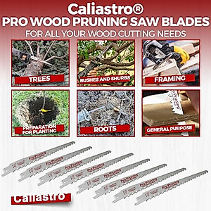 Caliastro 6-Inch Wood Cutting & Pruning Saw Blades for Reciprocating/Sawzall Saws - 8 Pack