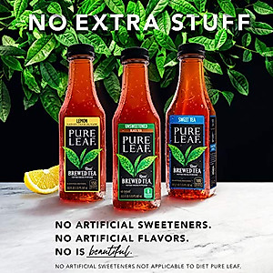 Pure Leaf Iced Tea Unsweetened Black Tea with Lemon, Unsweetened, 18.5 Fl Oz (Pack of 12)