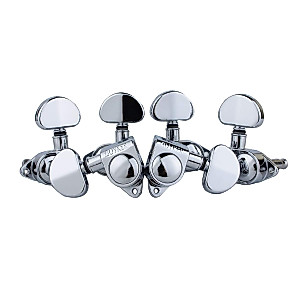 Guyker Guitar Machine Heads (3L + 3R Handed) – 1:21 Sealed Tuners Tuning Key Pegs with Big handle Replacement for Electric, Folk or Acoustic Guitars – Chrome, GK102C