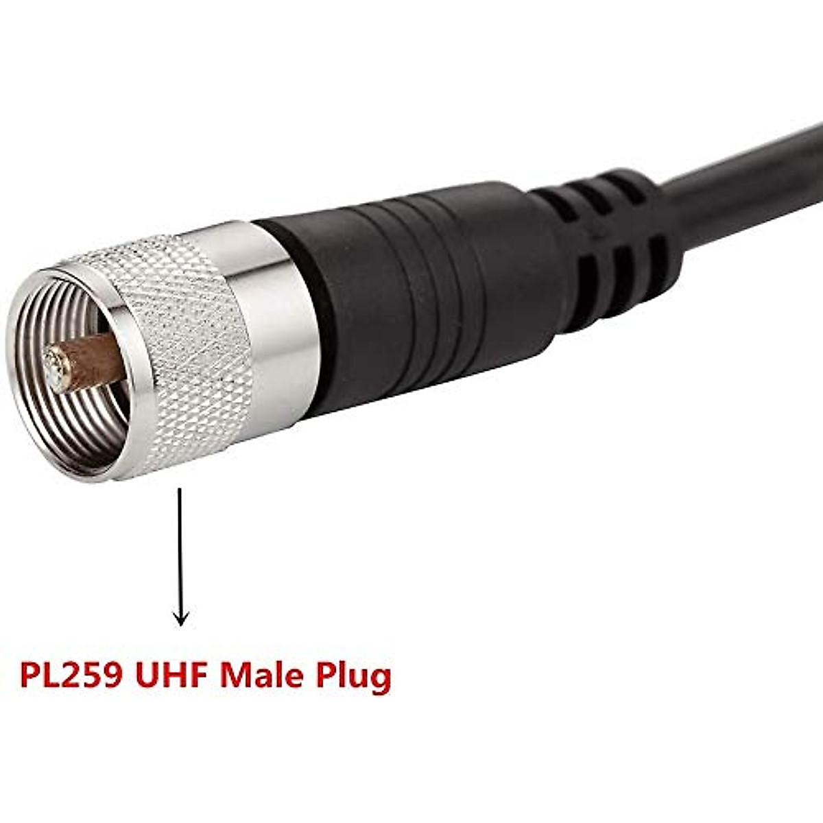 RFAdapter CB Coax Cable 25ft, RG8x Coaxial Cable 25ft, UHF PL259 Male to Male Low Loss CB Antenna Cables, 50 Ohm for HAM Radio, Antenna Analyzer, Dummy Load, SWR Meter