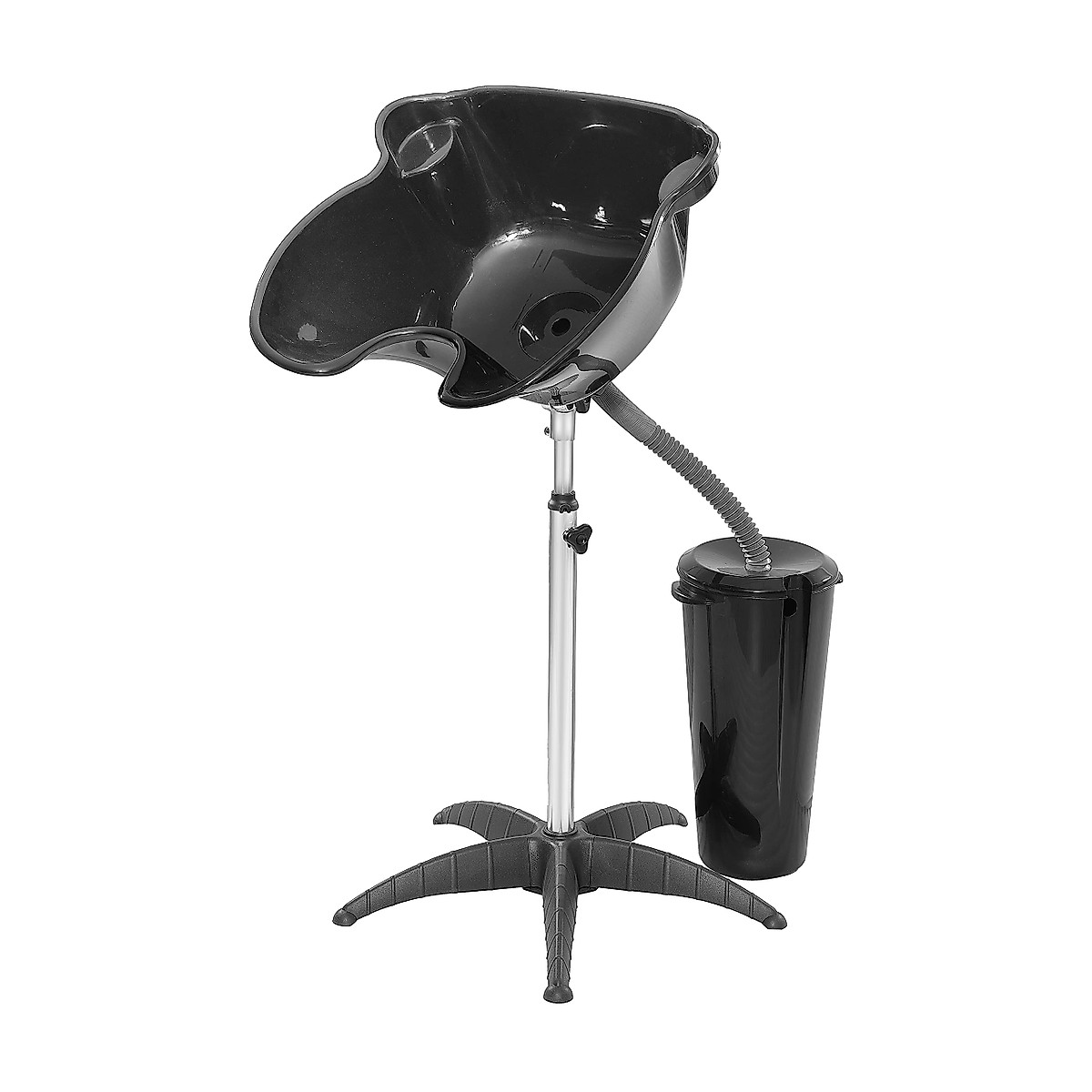 Portable Mobile Shampoo Bowl, Height-Adjustable Hair Washing Sink, Shampoo Basin with Drain Pipe and Bucket, Suitable for Beauty Salon/Barber Shop