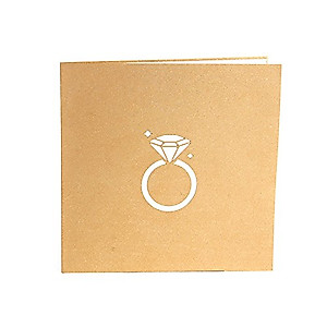 HUNGER Handmade 3D Pop Up Diamond Ring Birthday Cards Creative Greeting Cards Papercraft (Diamond Ring)