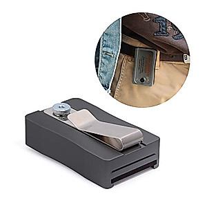 FOSHIO Blade Disposal Container, Grey Aluminum Alloy Magnetic Storage Box with Convenient Hanging Clip, Snap off Blades 9mm 18mm Safely Dispose of Used Blade Case