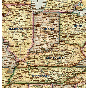 American Map Store Beautiful Wall Map of the United States of America - Classic Antiqued Atlas Style - Extra Large - 73''x40'' - Select Paper or Laminated (Paper, 73'' Wx40'' H)