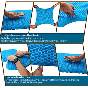 TONIINT Large Gel Seat Cushion for Long Sitting with Non-Slip Cover,Soft & Breathable,Chair Cushion,Car seat Cushion,Office seat Cushion,Seat Cushion for Desk Chair,Wheelchair Cushion