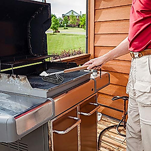 HOT Target 18" Super Sturdy Grill Brush and Scraper with Safe Extended Acacia Wooden Handle and Stainless-Steel Bristles No Scratch Cleaning for Any Grill: Char Broil & Ceramic