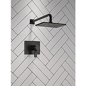 Delta Faucet Pivotal TempAssure Matte Black Shower Faucet with Matte Black Rain Shower Head, Rainfall Shower Head, Matte Black Shower System, Matte Black T17T299-BL (Valve Not Included)