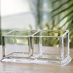 Oak Savanna Tea Bag Organizer Holder Caddy Small for Sugar Packet Coffee Condiment Storage Clear Acrylic for Kitchen Pantry Cabinet Airbnb Countertop Tabletop