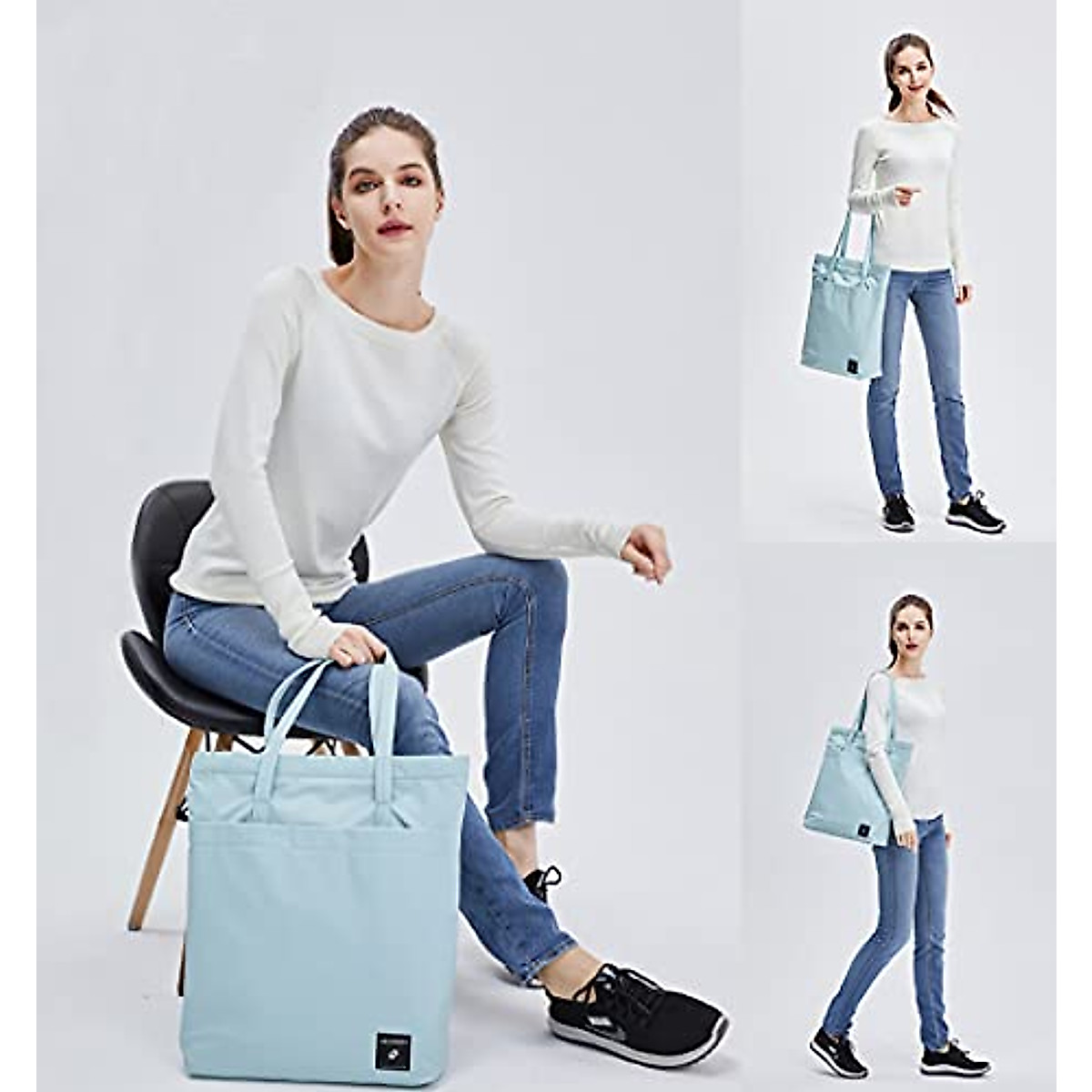 H HIKKER-LINK Womens Large Waterproof Tote Bag Shoulder Bag with Multi-pocket for Work Gym Pool and Daily Bags Drakbule