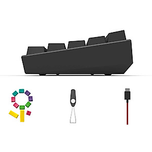 CORN Anne Pro 2 Mechanical Gaming Keyboard 60% True RGB Backlit - Wired/Wireless Bluetooth 5.0 PBT Type-c Up to 8 Hours Extended Battery Life, Full Keys Programmable (Gateron Blue, Black)