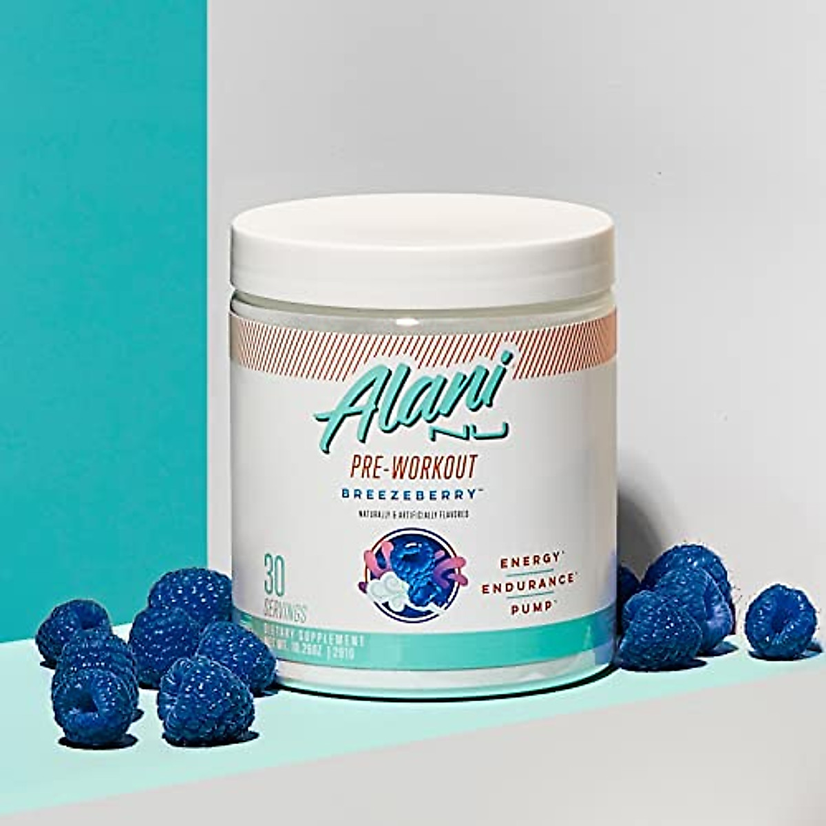 Alani Nu Pre Workout Supplement Powder for Energy, Endurance & Pump | Sugar Free | 200mg Caffeine | Formulated with Amino Acids Like L-Theanine to Prevent Crashing | Breezeberry, 30 Servings
