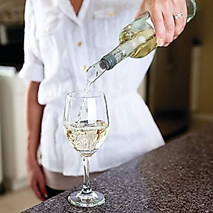 Host Chill Cooling Wine Pour Spout, Cooling Gel, Wine Stopper, Bottle Sealer, Bottle Chiller, Drip Free Pourer, Wine Cork Spout, 2-Piece Design, Preserve wine, Plastic and Silicone, Grey