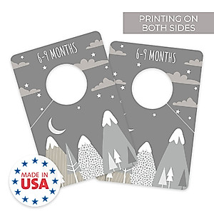 Canopy Street Gender Neutral Closet Clothing Dividers/Trendy Mountain Closet Organizer for Boy Or Girl Newborn to 4T Clothes / 4" x 6" Adventure Nursery Dividers