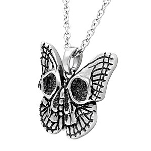 Controse Butterfly Skull Necklace with Pendant (16" - 18" adjustable chain)
