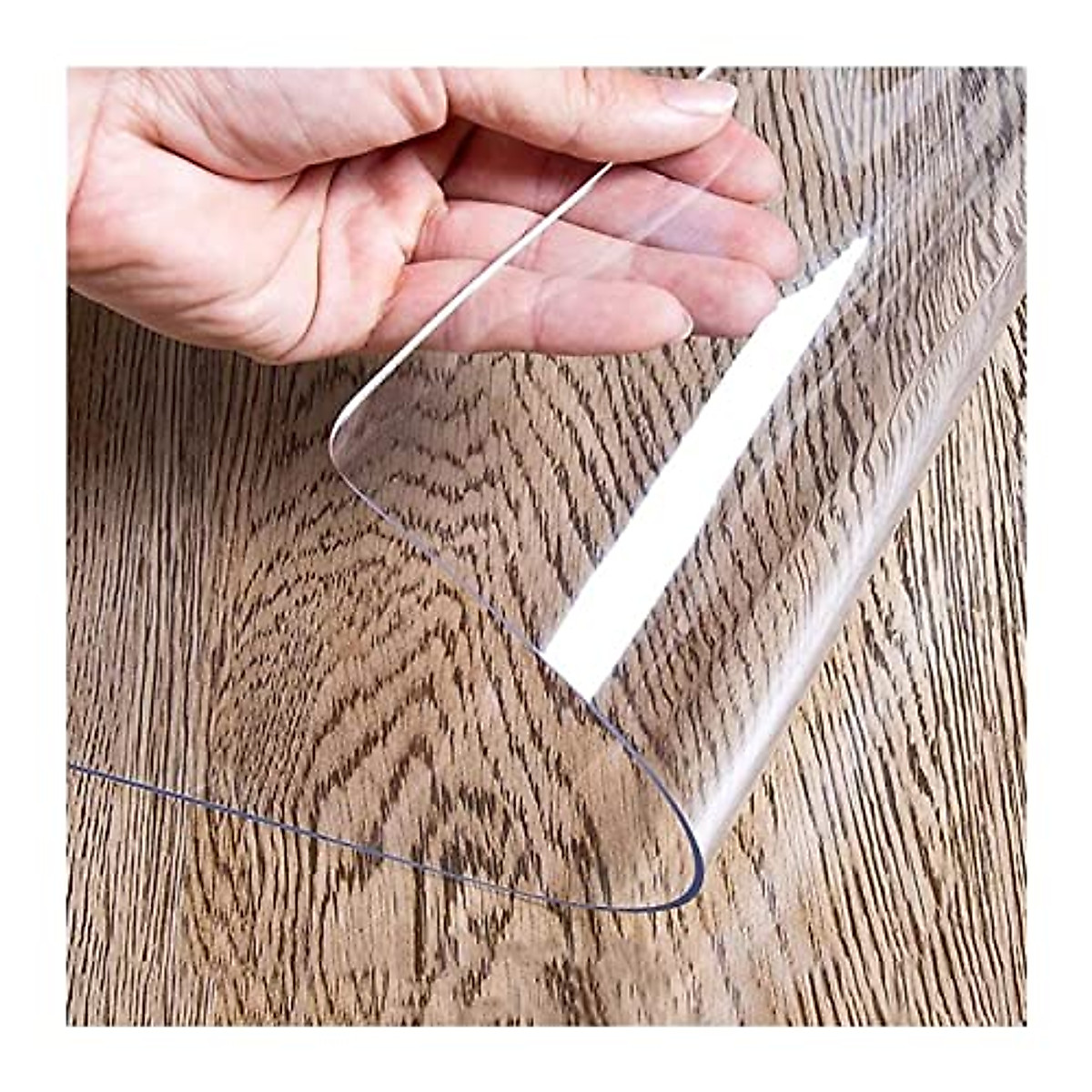 Clear PVC Desk Chair Mat Chair Mat for Hard Wood Floors Clear Rectangle PVC Floor Mat Protector with Lip,1.5mm Thick,80/100/120cm wide, Anti-Oxidation, Can be Cut,Clear Vinyl Plastic Floor Runner Prot