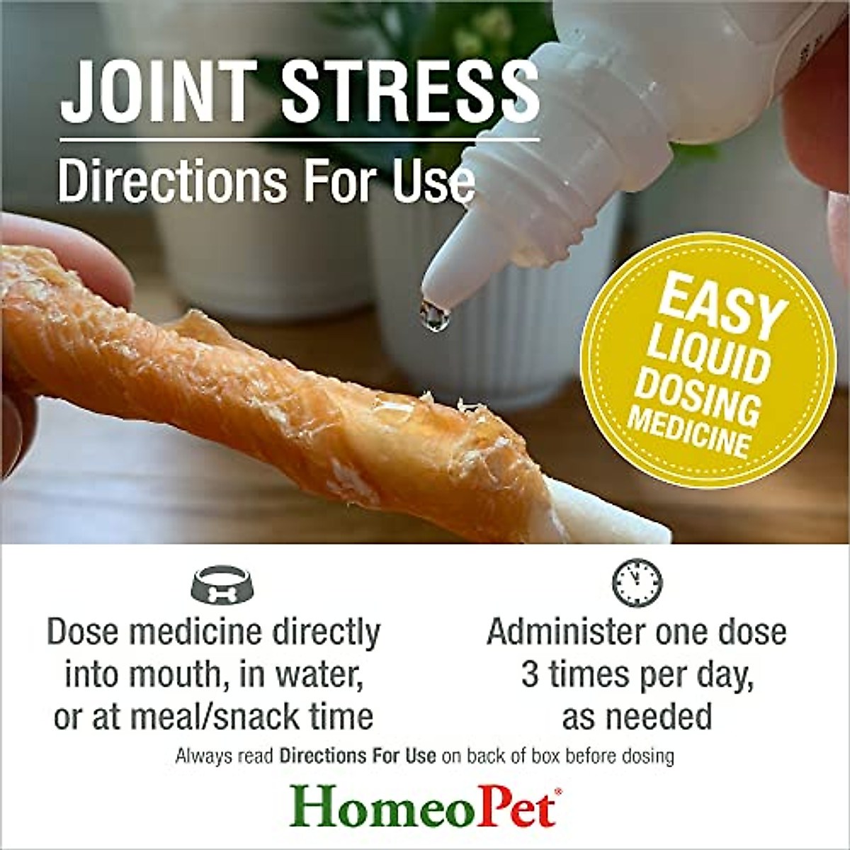 HomeoPet Joint Stress, Joint-Function Support for Dogs, Cats, and Pets, 15 Milliliters