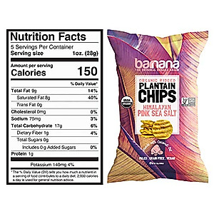 Barnana Organic Plantain Chips - Variety Pack - 5 Ounce, 4 Pack Plantains - Barnana Salty, Crunchy, Thick Sliced Snack - Best Chip For Your Everyday Life - Cooked in Premium Coconut Oil