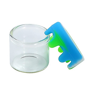 YOHOSA Glass Wax Container Concentrate Jar with Silicone Lids silicone containers for wax 6ml 15pcs （Color mixing）