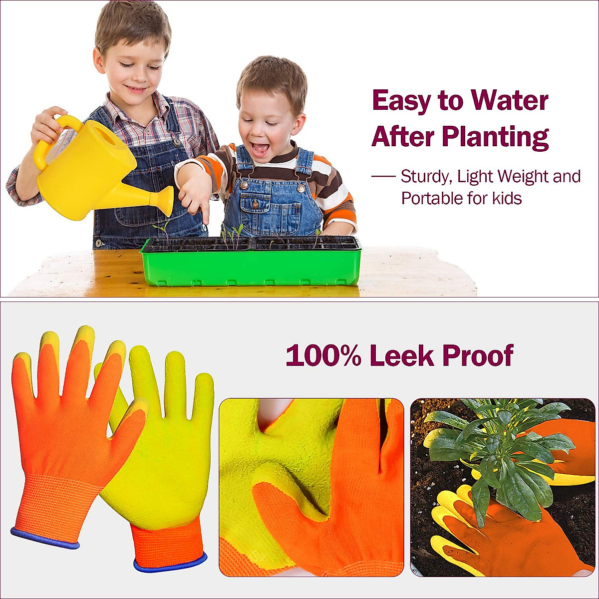 Gardening Tools Toy Set for Girls Boys with Beatiful Storage Bag, Watering Can, Gardening Gloves, Shovels, rake, Apron, Sun Hat kit for Children Kids Outdoor Play and Dress up Clothes Role Play