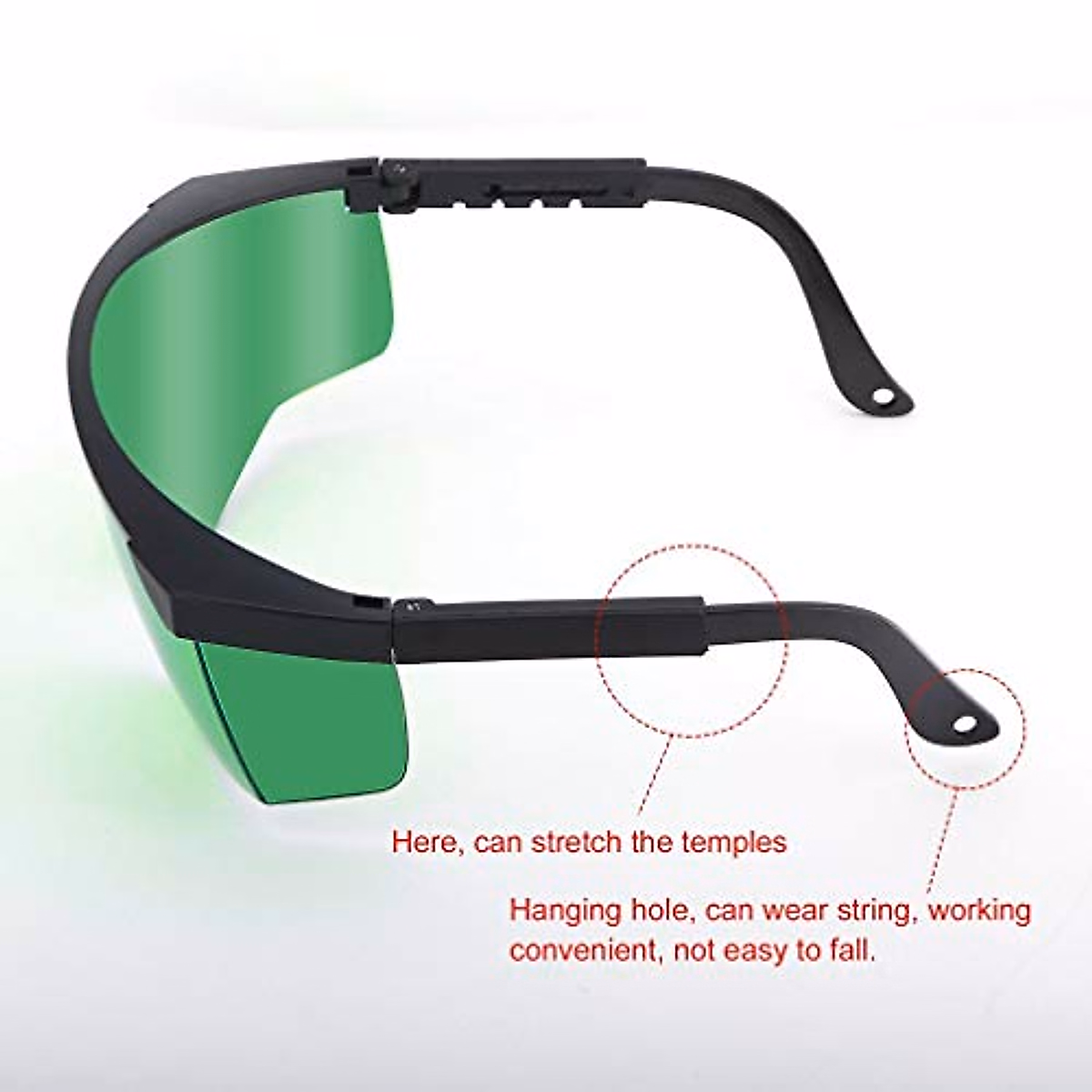 Comgrow 2 Packs Green Laser Safety Glasses for UV Protection Laser with 200nm-450nm 800nm-2000nm Infrared Light for Laser Engraving Goggles Eye Protection with Adjustable Frame Temple Box