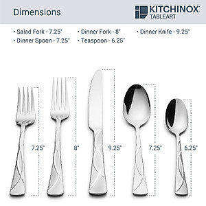 Kitchinox Flatware, Service for 4/20 Piece Set, Willow Sand
