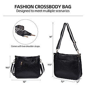 Cross Body Bag Purses for women Vegan Leather Crossbody Hobo Handbag Shoulder Bag For Women with 2 Adjustable Strap