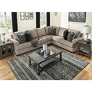 Signature Design by Ashley Danell Ridge Rustic Rectangular Coffee Table with Iron Accents, Brown