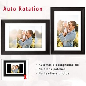 AEEZO WiFi Digital Picture Frame 10 Inch IPS Touch Screen FHD 2K Display Smart Cloud Photo Frame with 16GB Storage, Easy Setup to Share Photos & Videos, Auto-Rotate Frame (Black)