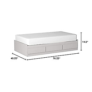 South Shore Mates Bed with 3 Drawers, Twin, Soft Gray