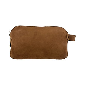 Hide & Drink, Large Rustic All Purpose Dopp Kit Utility Bag for Cords & Chargers, Travel Bag, Multi-Purpose Bag, Full Grain Leather, Handmade, Swayze Suede