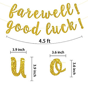 Dill-Dall Farewell Good Luck Banner, Farewell Banner, Going Away Party / Retirement / Graduation / Moving / Job Changing Party Decorations （Gold）