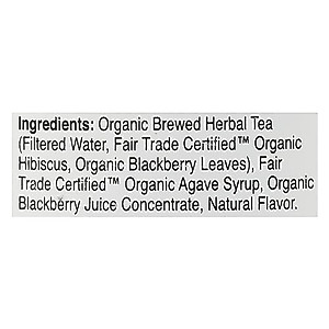 Eat The Change Just Ice Tea Organic Berry Hibiscus Herbal Tea, Caffeine Free, 16 Fluid Ounces (Pack Of 12)