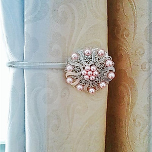 Pearl Magnetic Curtain Tieback Magnet Window Screening Clip Living Room Accessories Elegant Curtains Buckle Tie Backs Holder (Color : Small, Size : As Show)