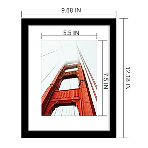 Wiscet 8.5x11 Picture Frame Set of 3, Display Pictures 6x8 with Mat or 8.5 x 11 Without Mat, Photo Frame for Wall Mounting or Tabletop Display, Black
