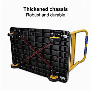 Foldable Platform Truck,Platform Hand Truck is Foldable with Swivel Casters and High Capacity for Loading and Storage,for Home, Garage, Office (Color : Thickened, Size : 73 * 48cm)
