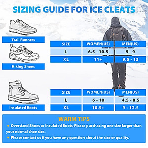 Sfee Crampons Ice Cleats, V3 Tungsten Ice Cleats for Shoes and Boots Crampons for Hiking Boots Ice Cleats for Women Men Kids Traction Cleats for Walking on Snow Ice Grips for Fishing, Walking, Running