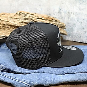 WHISKEY BENT HAT CO. The Cali Adjustable Snapback Western Lifestyle Trucker Hat, High Profile (US, Alpha, One Size, Black)